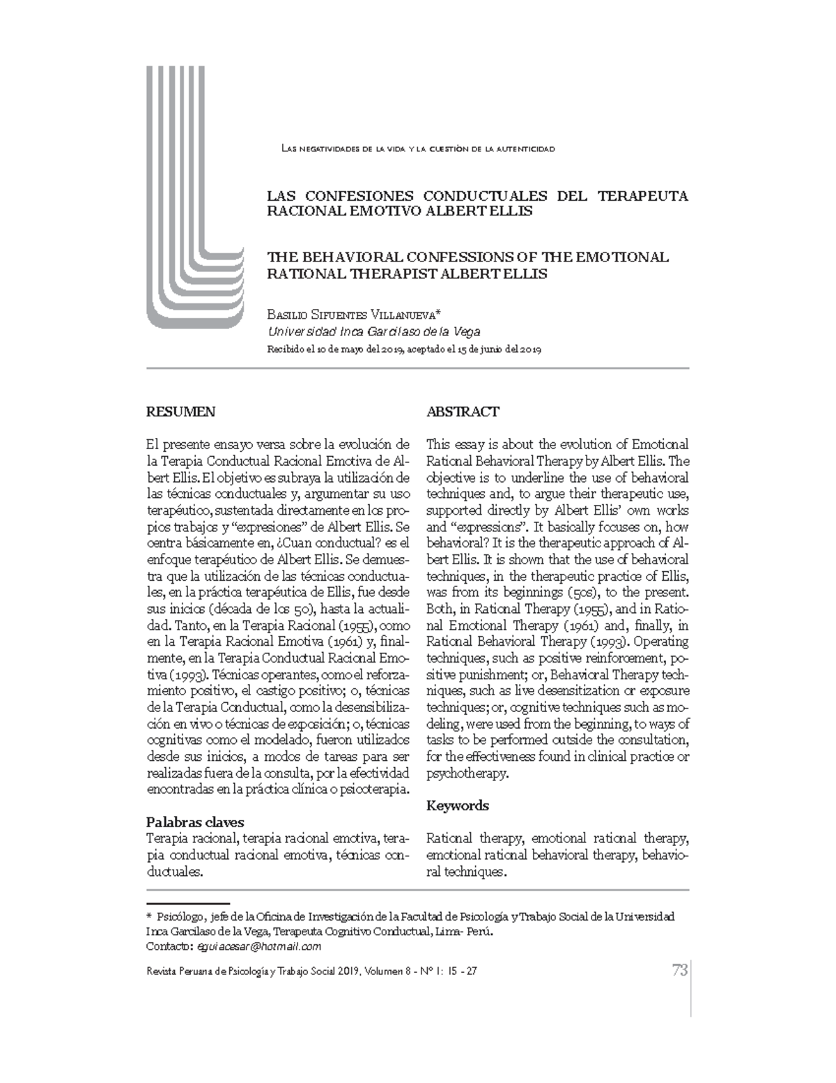 LAS Confesiones Conductuales DEL Terapeu - 73 LAS NEGATIVIDADES DE LA ...