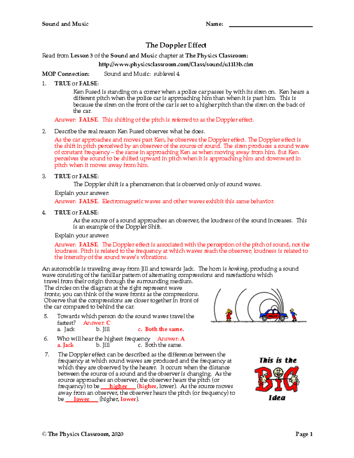 Anssound 5 - Usjd - Sound and Music Name: © The Physics Classroom, 20 ...