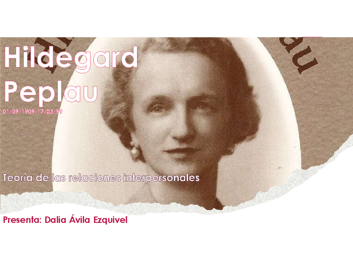 Hildegard Peplau - Teoría de las relaciones interpersonales - Presenta ...