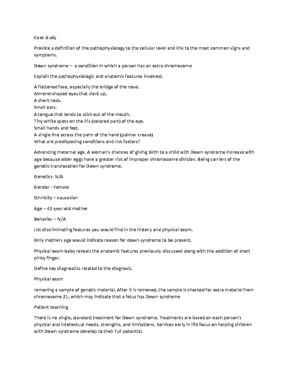 Case study 2-4 - 100 Case Studies in Pathophysiology Harold Bruyere ...