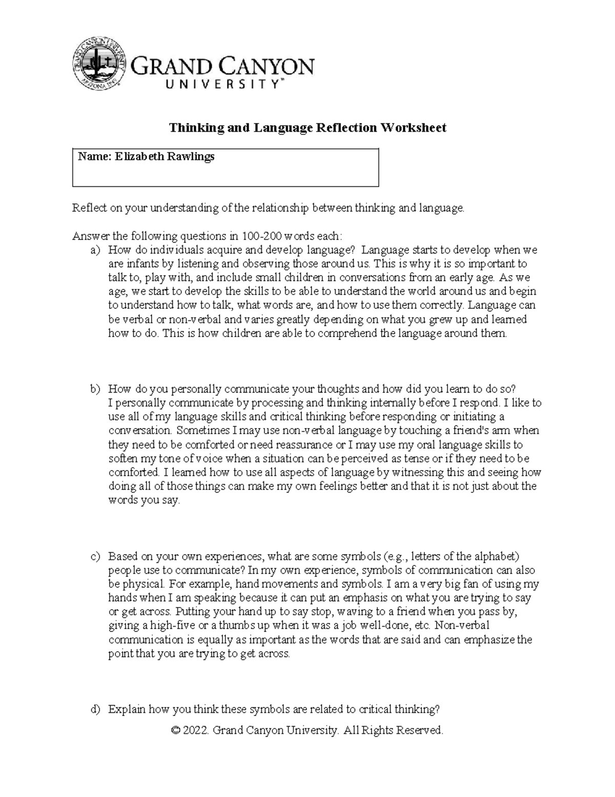 PHI105.T5 Thinkingand Language Reflection Worksheet - Thinking and ...