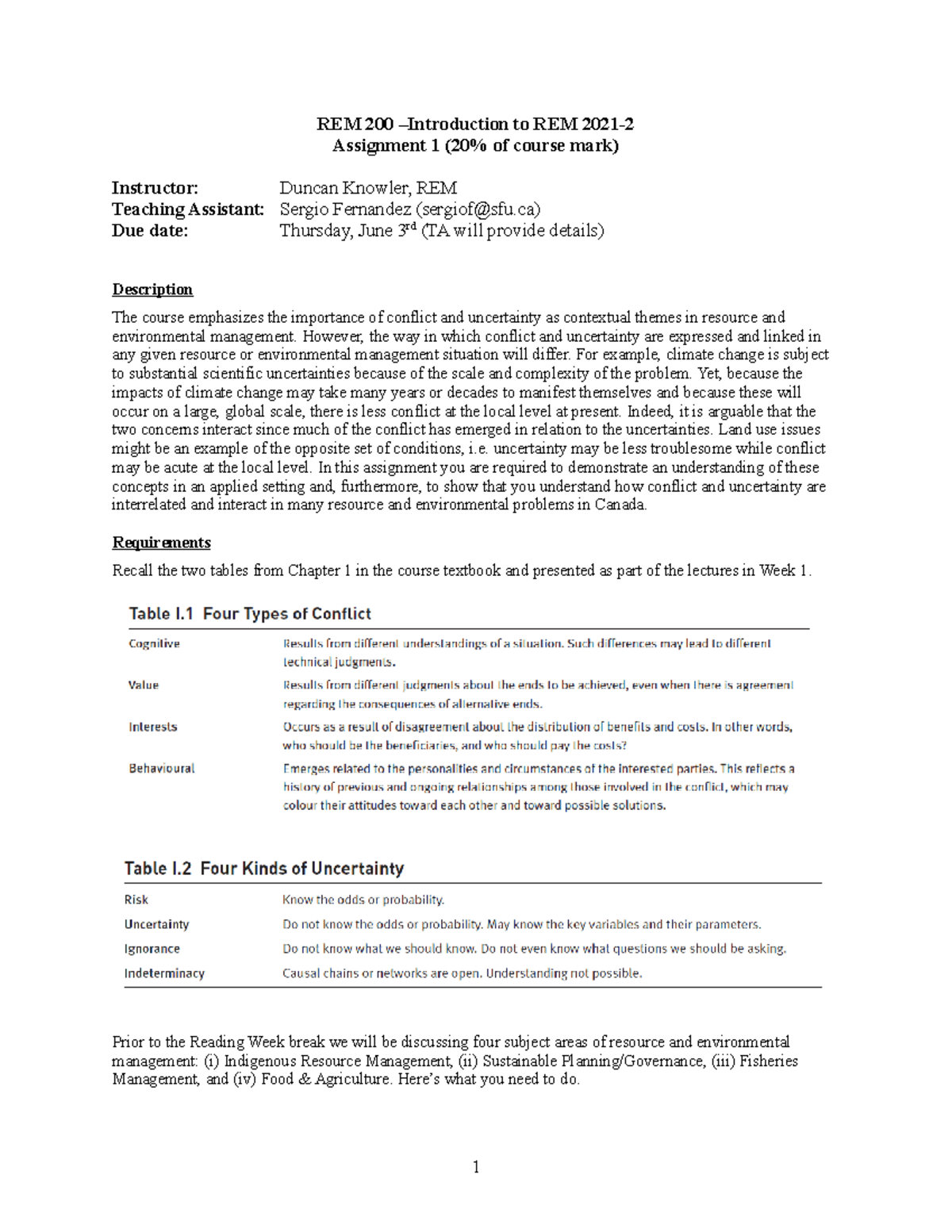REM 200 Asst 1 (2021-2) Final - REM 200 –Introduction to REM 2021 ...