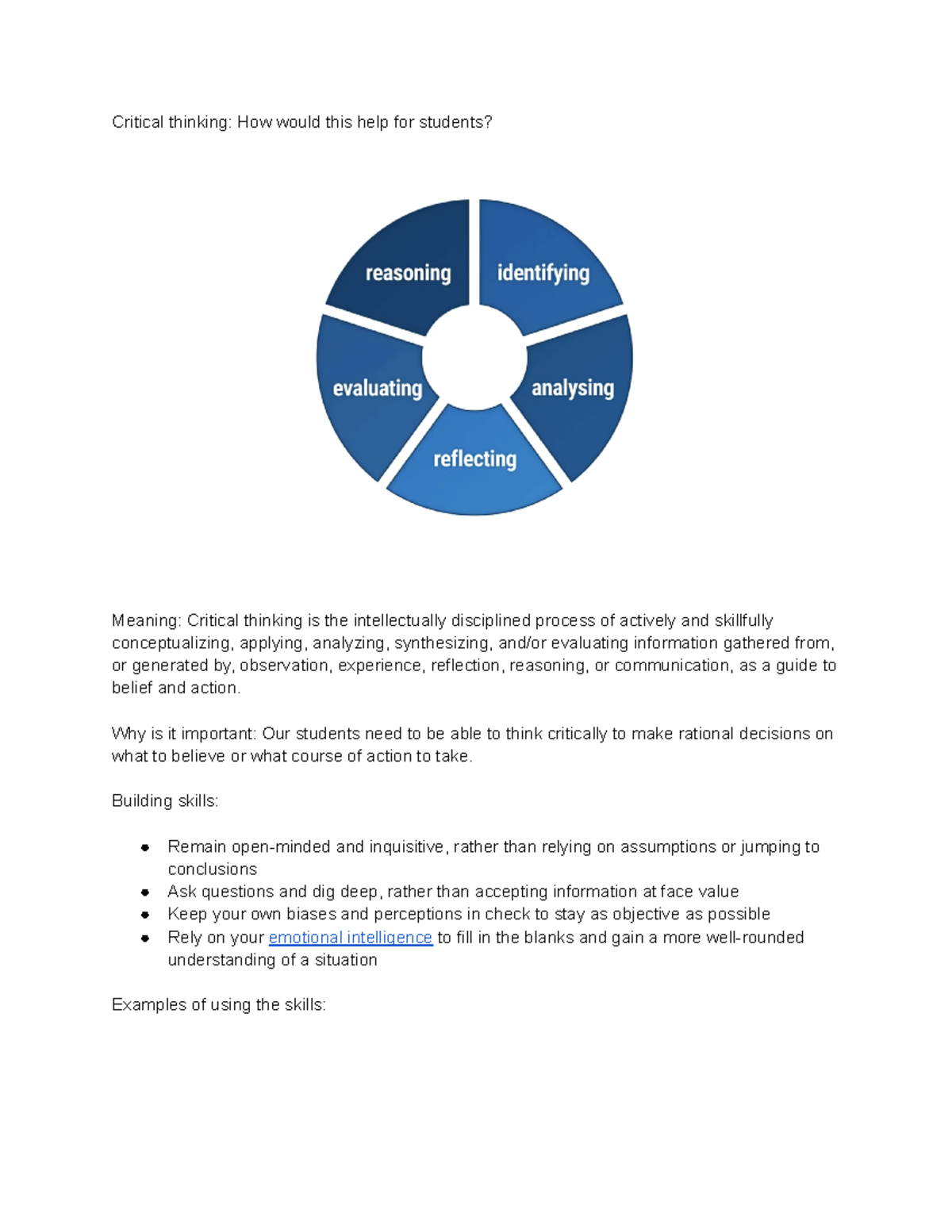 Critical thinking 101 - Critical thinking: How would this help for ...
