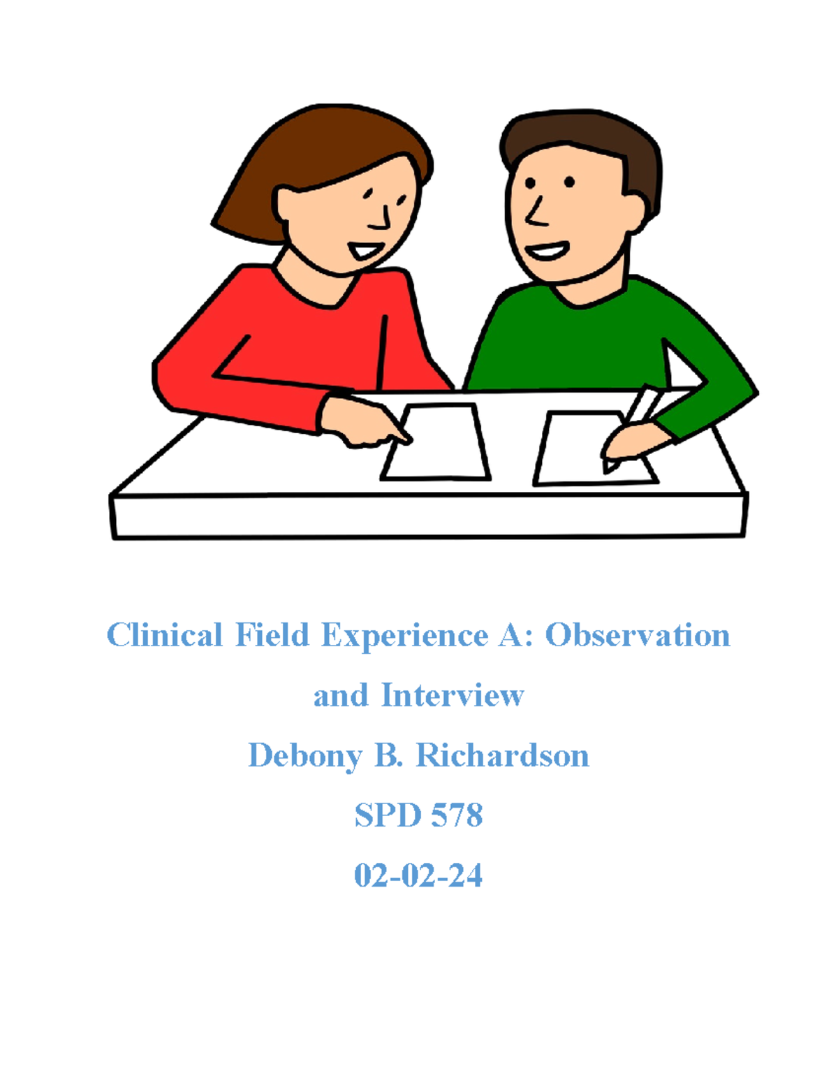 Clinical Field Experience A-SPD 578 - Clinical Field Experience A ...