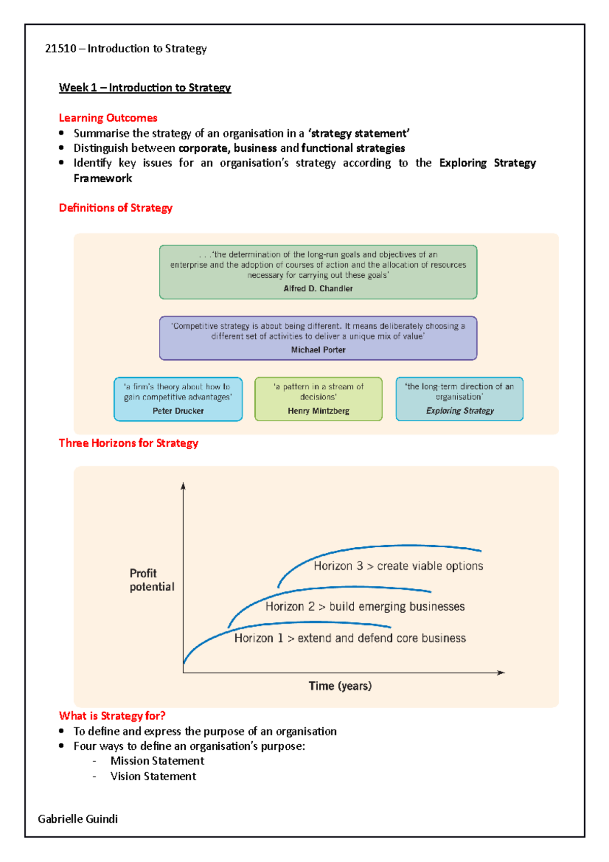 Week 1 - Intro to Strategy - Week 1 – Introduction to Strategy Learning ...