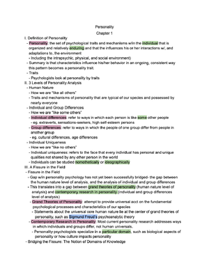 Exam 3 Personality - Google Docs - PSY A368 - Studocu