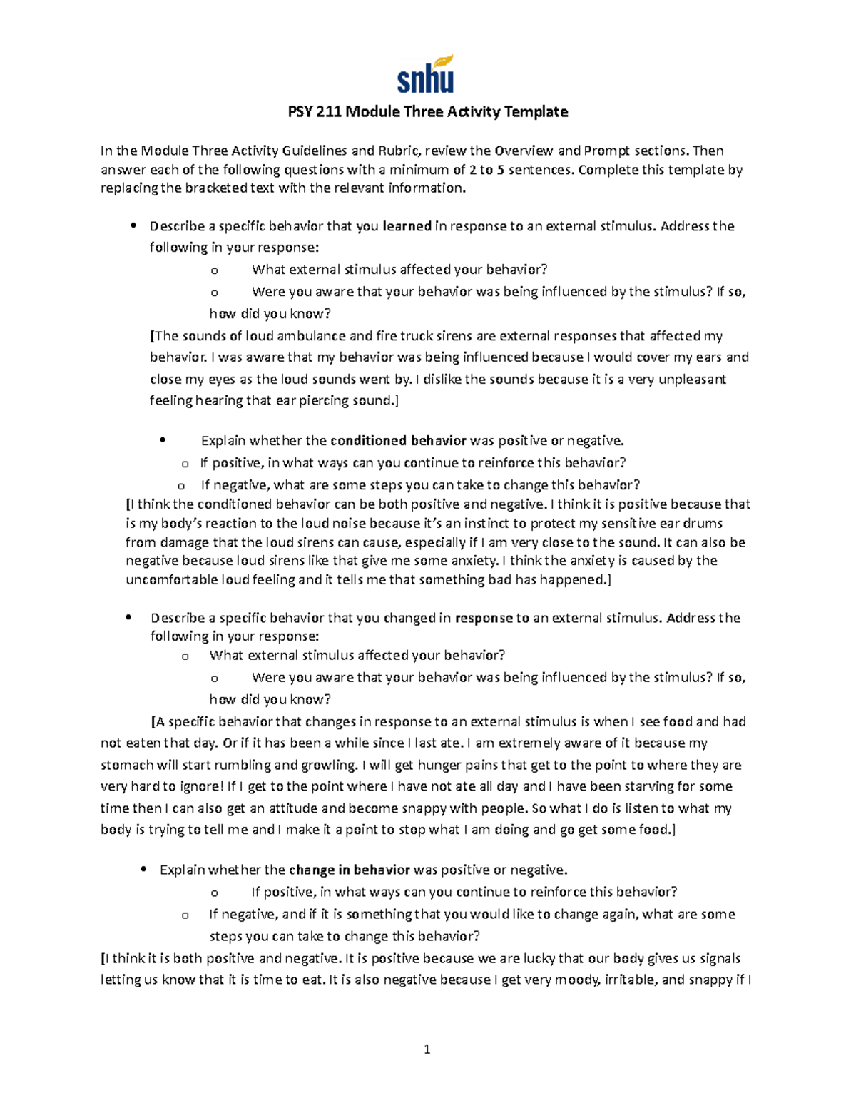 Module 3 Journal Activity Assignment - PSY 211 Module Three Activity ...
