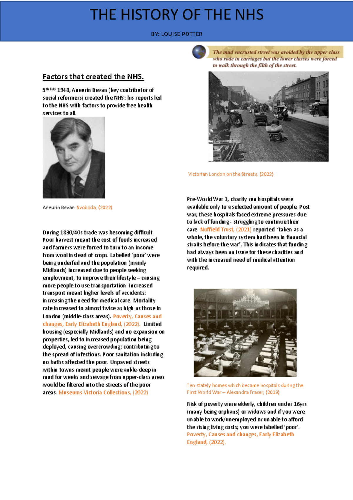 Factors that led to the NHS - Distinction achieved - Factors that ...