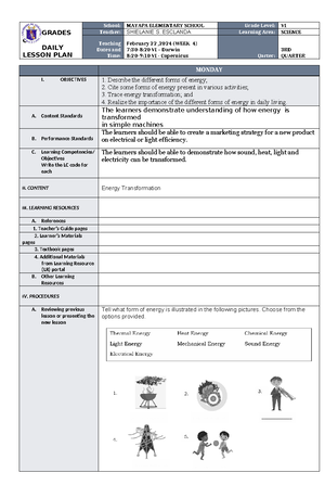 Science 5 ST1 Q4 - 4 th Quarter SCIENCE 5 LONG TEST No. 1 Name