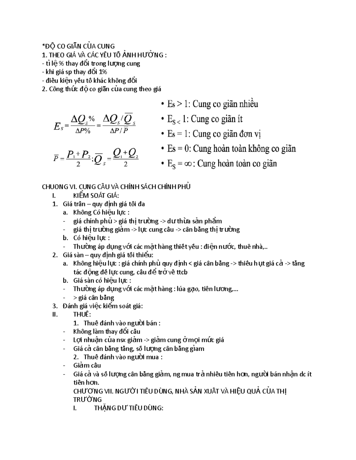 ĐỘ CO GIÃN CỦA CUNG - abcxyz - *Đ Ộ CO GIÃN C ỦA CUNG 1. THEO GIÁ VÀ CÁC YẾẾU TỐẾ ẢNH H ƯỞNG : t ...