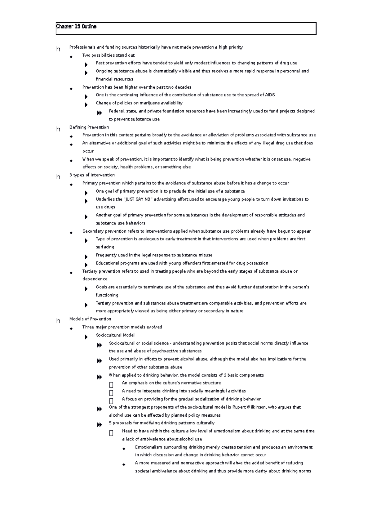 Chapter 16 Outline - Drug Use and Abuse - h Professionals and funding ...