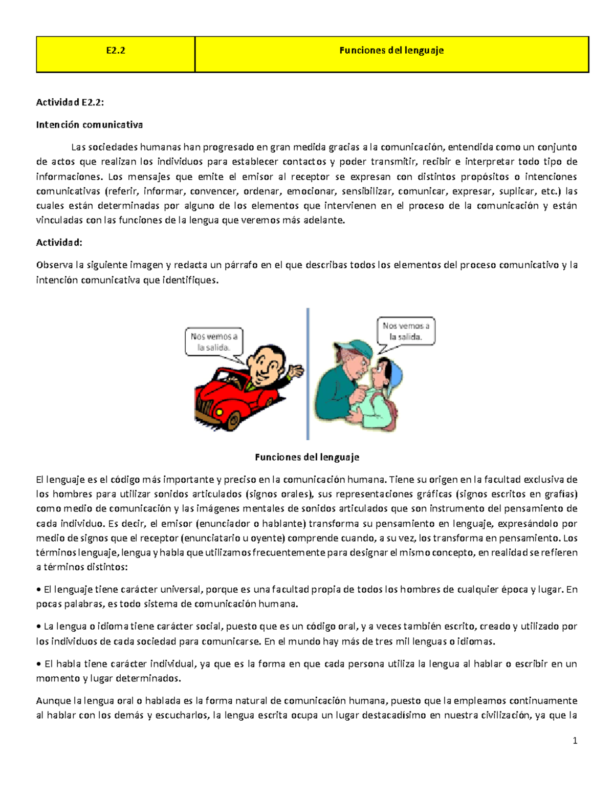 E2 - guía para e conocimiento del español - E2. 2 Funciones del ...