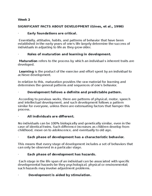 W1 Human Development - HUMAN DEVELOPMENT Human development is a process in which a progressive ...