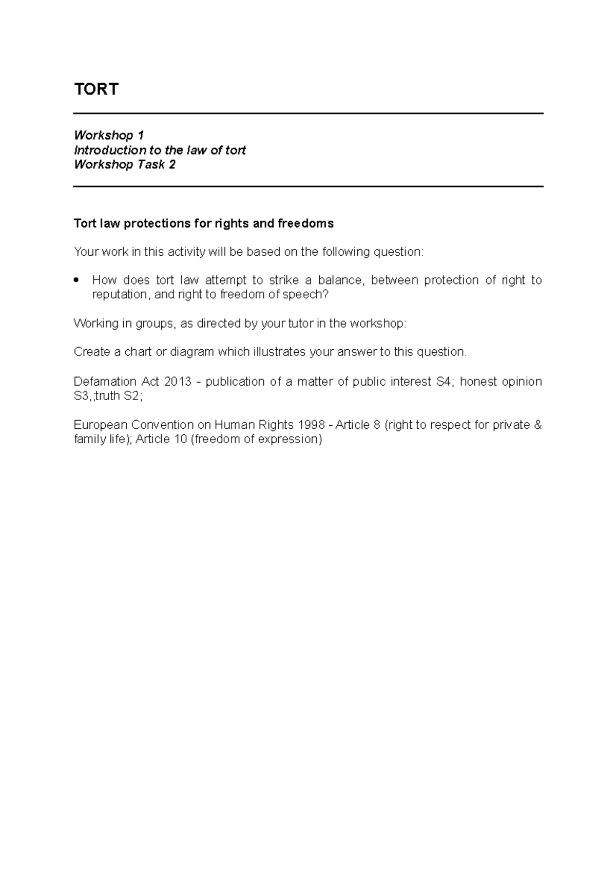 UTF-8''2223 tort ws01 ce01 workshop task 02 - TORT Workshop 1 ...