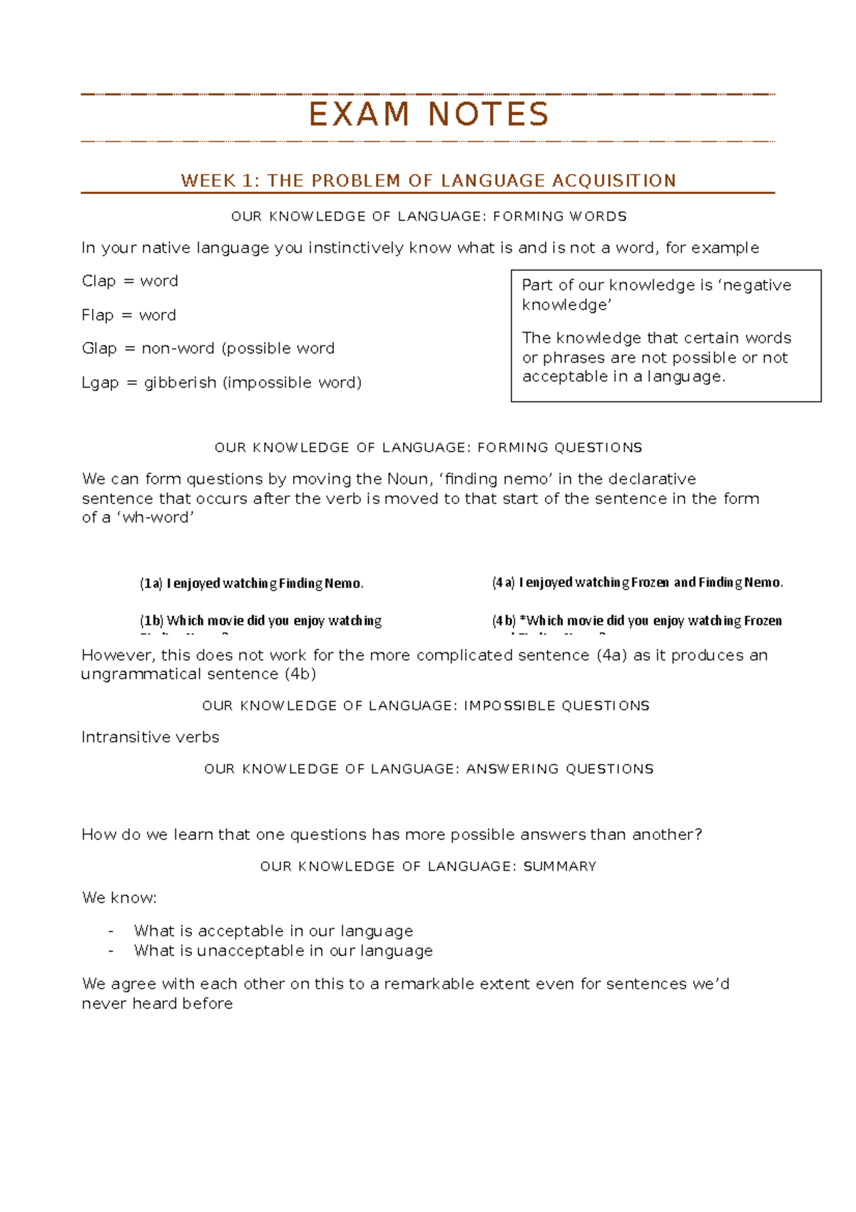 LING3384 Lecture Notes - LING334 - MQ - Studocu