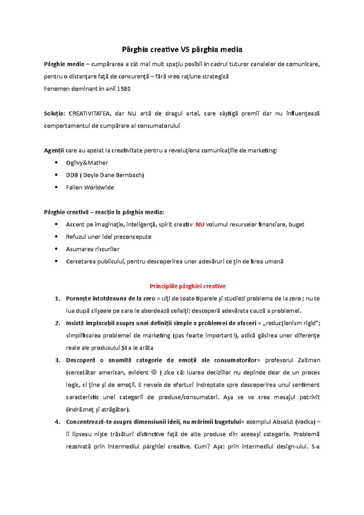 Parghia creativa vs parghia media - creative VS media media a mai mult ...