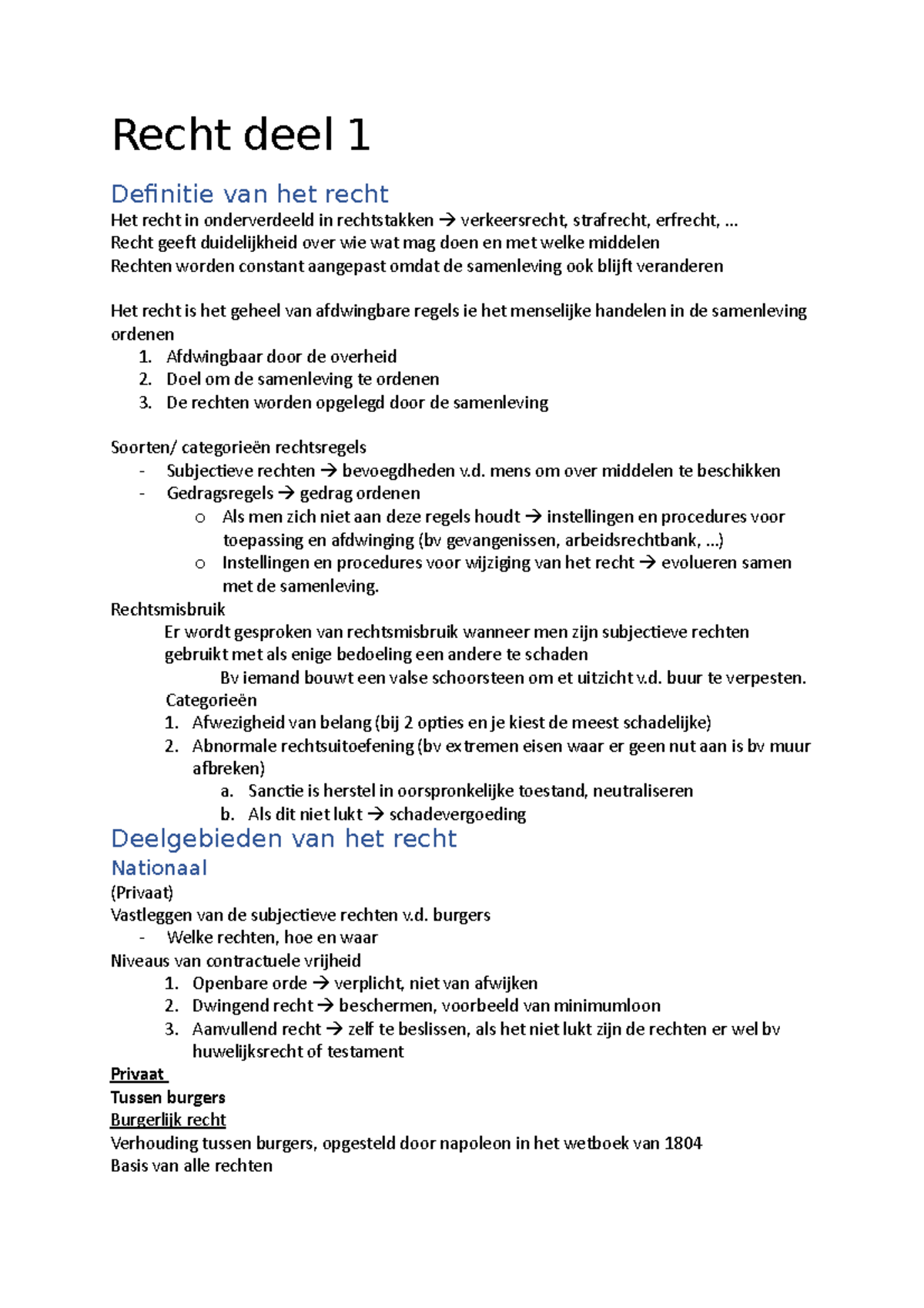 Recht deel 1 - .. Recht geeft duidelijkheid over wie wat mag doen en ...