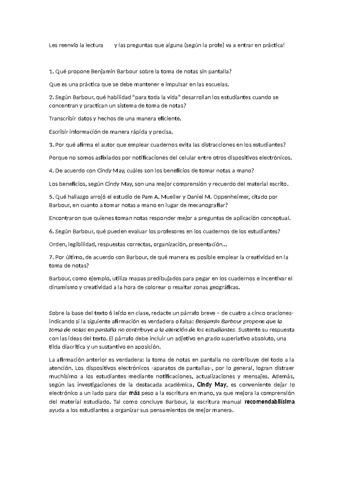 Ejercicio Texto 6 PC1 Corregido - Les reenvío la lectura 📖 y las ...