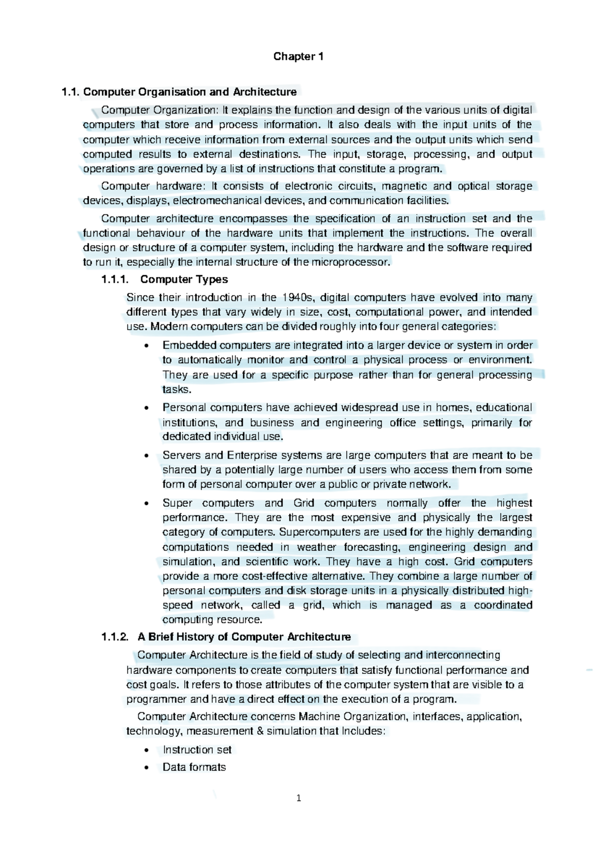 Coa - Cos notes 5 chapters of Pondicherry University - Chapter 1 ...