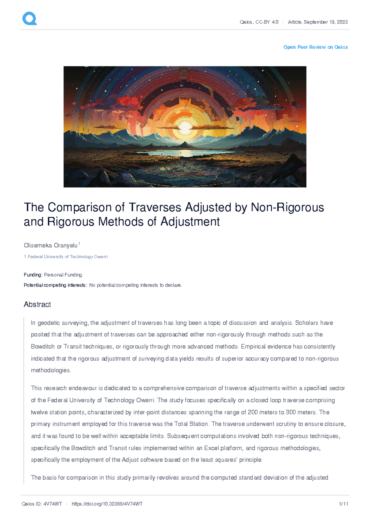 The Comparison of Traverses Adjusted by Non-Rigoro - Open Peer Review ...
