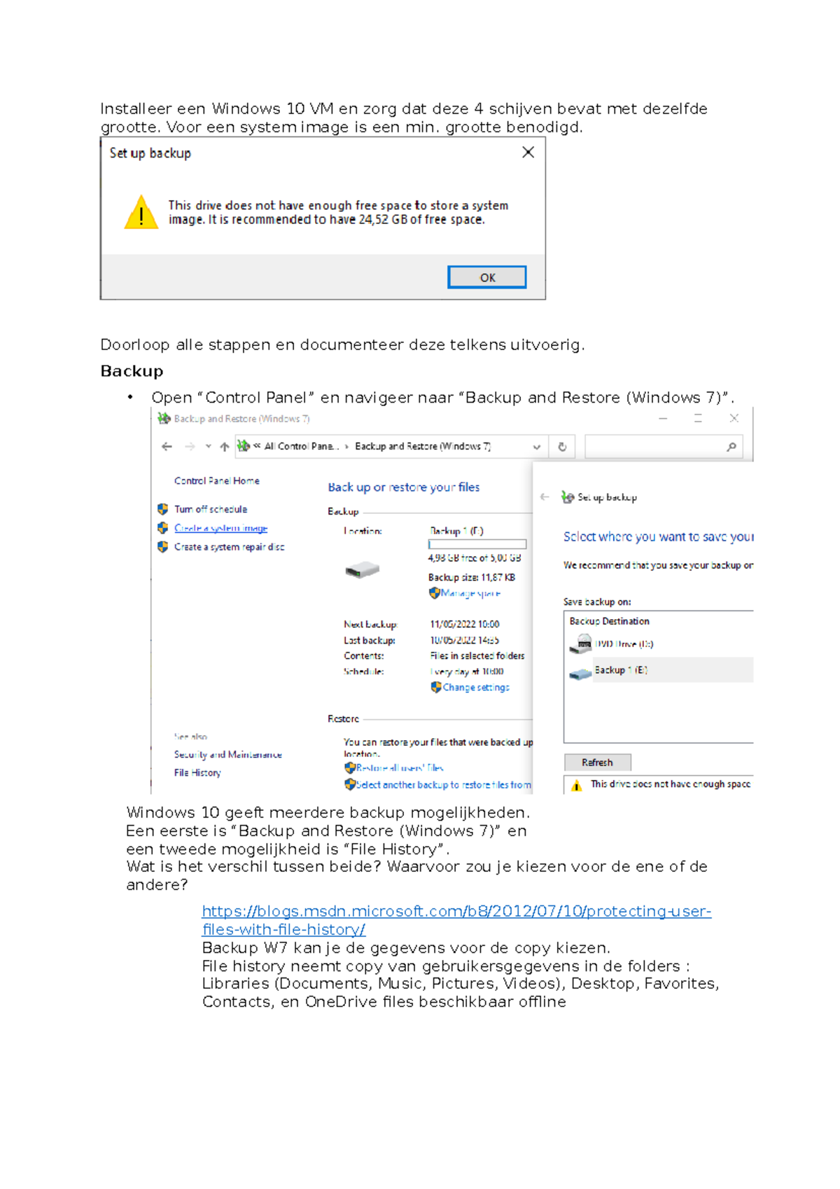 Labo Back Up - Labo - Installeer een Windows 10 VM en zorg dat deze 4 ...