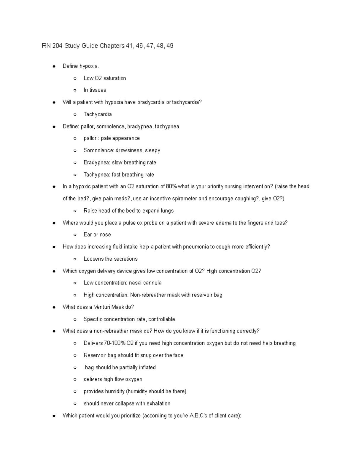 RN 204 Exam3 Study Guide Chapters 41 46 47 48 49 - RN 204 Study Guide ...
