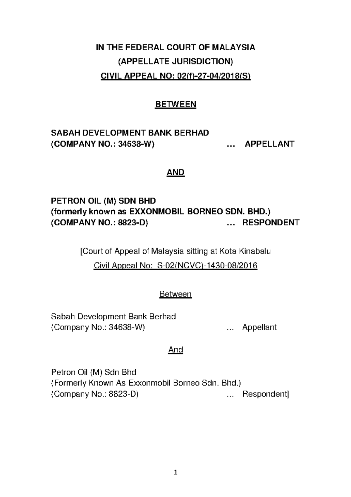 02(f)-27-04-2018 (s) - sabah development bank v petron - IN THE FEDERAL ...