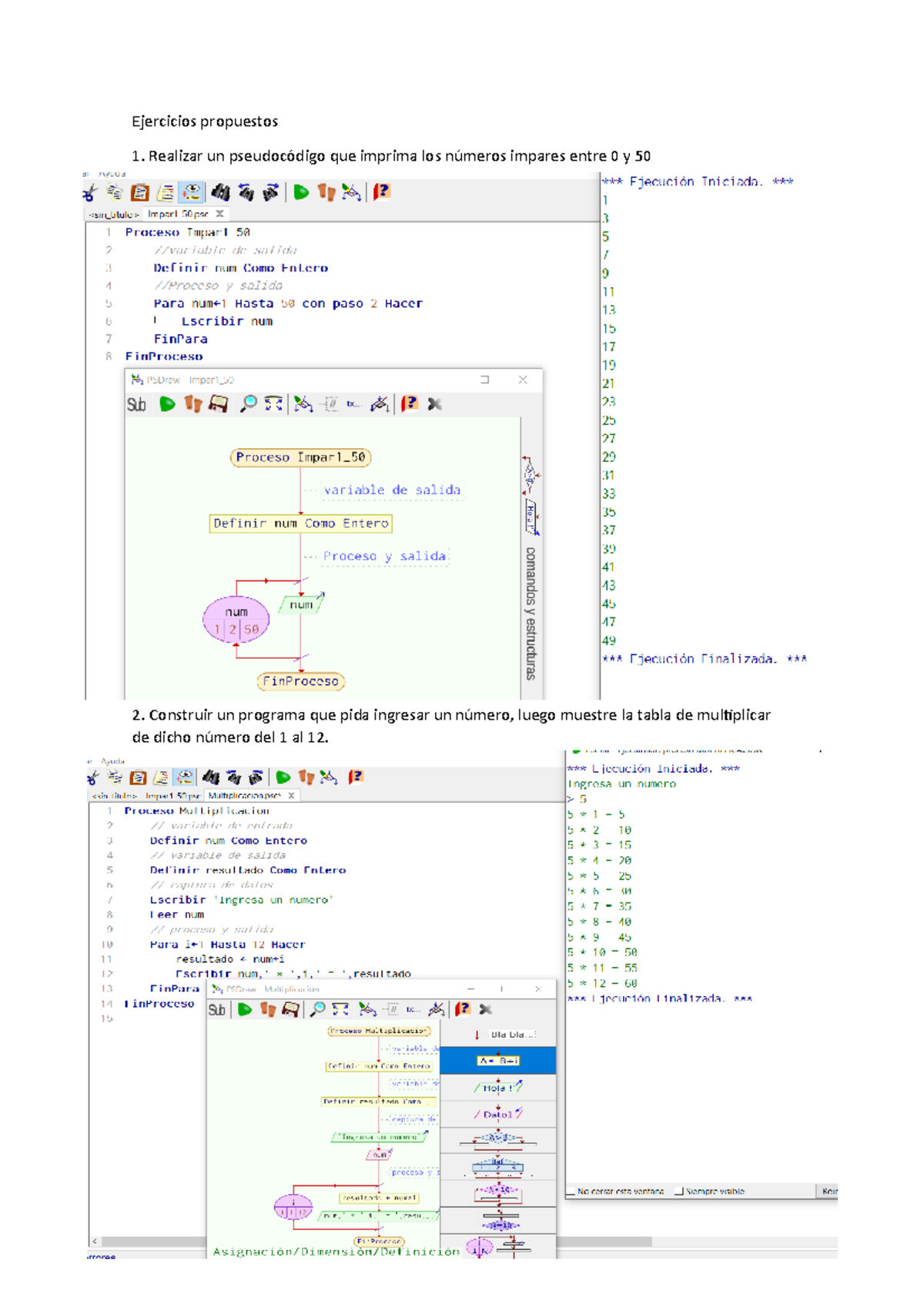 S12.s1 - Ejercicios propuestos - Ejercicios propuestos Realizar un pseudocódigo que imprima los ...