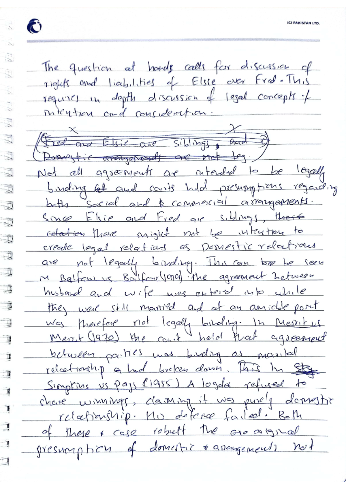 Intention ( scenario based) - Contract law - Studocu