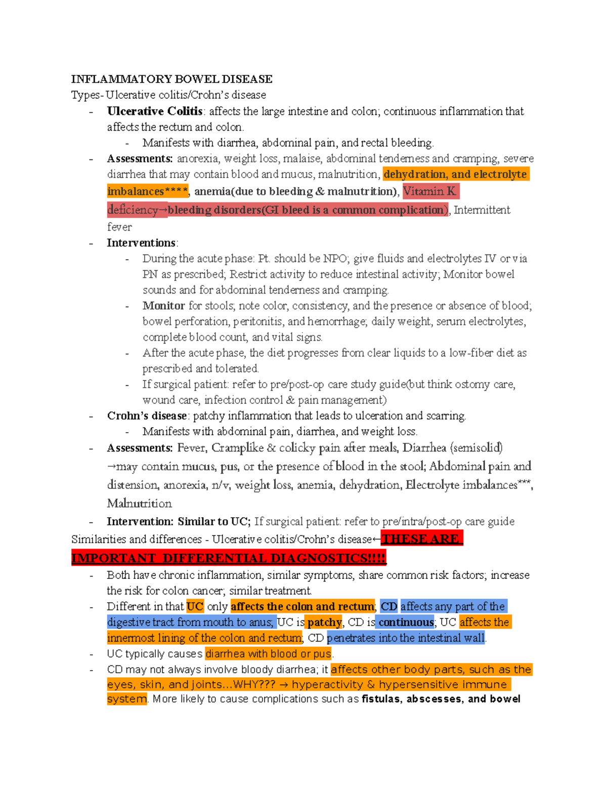 IBD focused review - INFLAMMATORY BOWEL DISEASE Types- Ulcerative ...