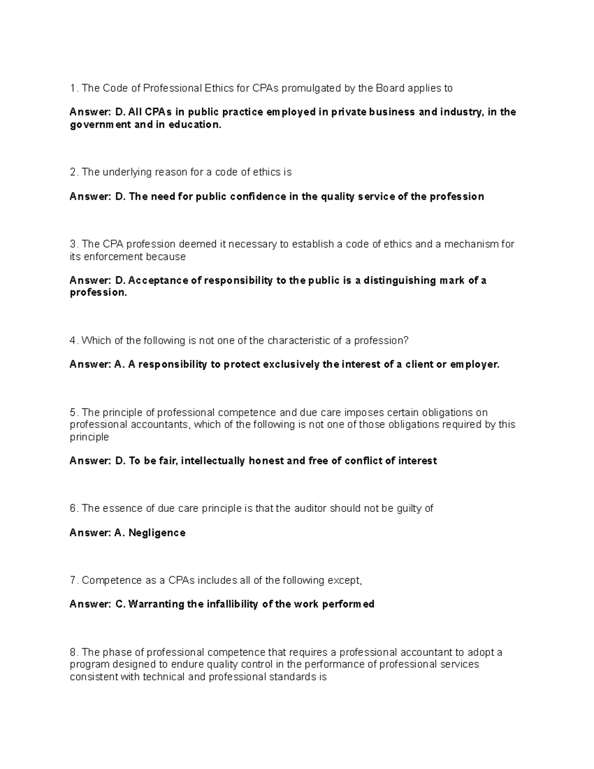 Code of Ethics - The Code of Professional Ethics for CPAs promulgated ...