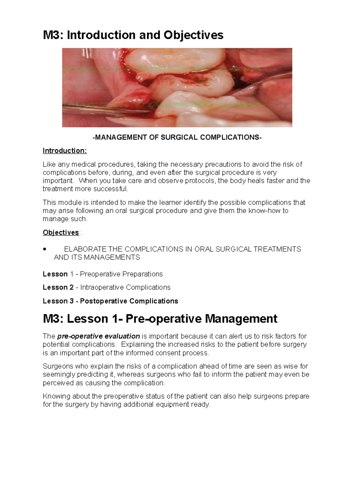M3L1-3Introduction and Objectives - M3: Introduction and Objectives ...