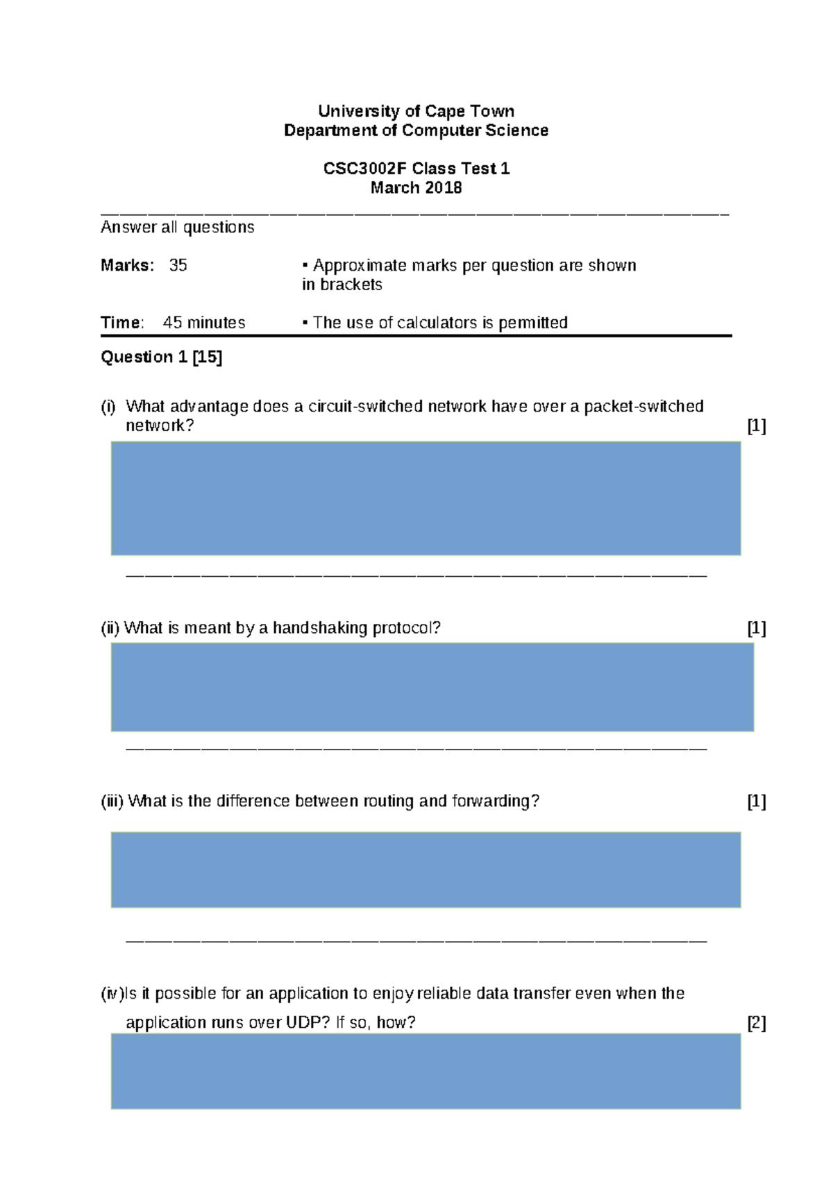 CS3002F2018 Test1 - University of Cape Town Department of Computer ...