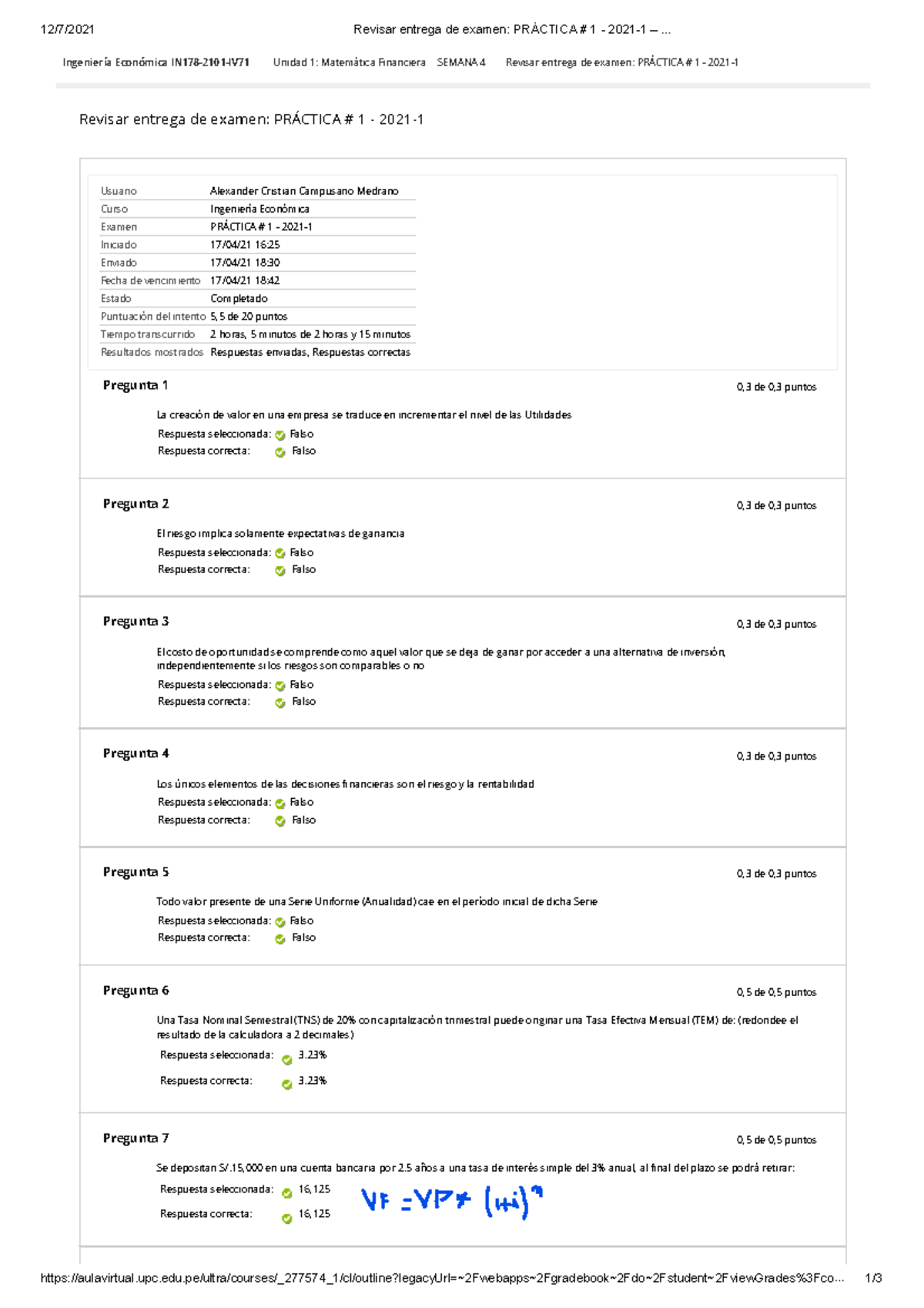 PC1 Fusionado Ingeco - Ingeniería Económica IN178-2101-IV71 Unidad 1: Matemática Financiera ...