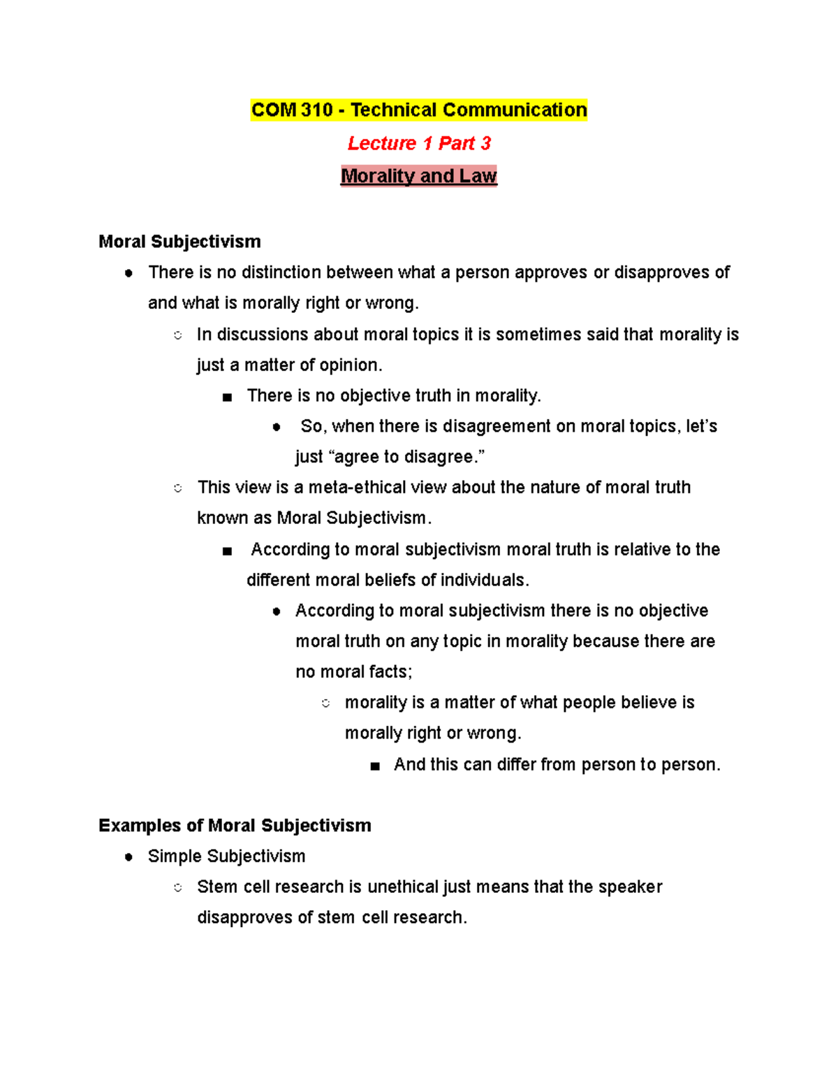 PHIL 321 Lecture 1 Part 3 - Spring 2020 - COM 310 - Technical Communication Lecture 1 Part 3 ...