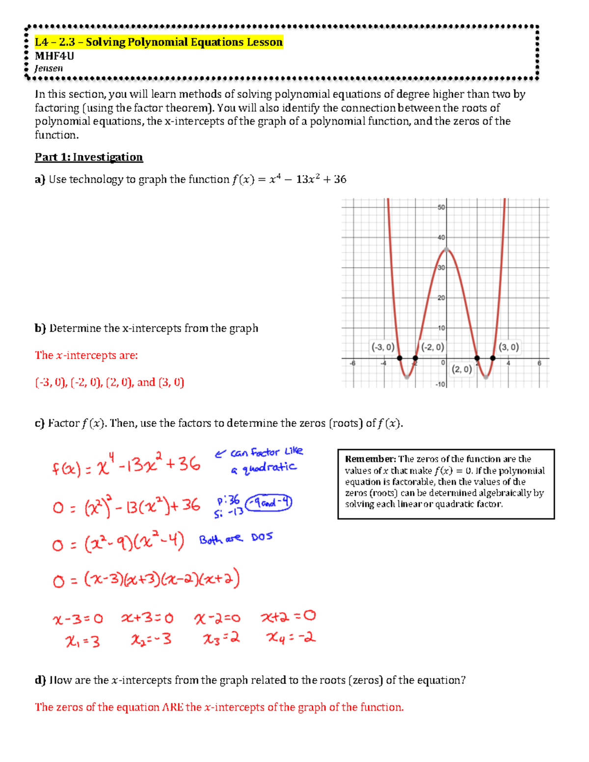 2.4(s) olving+polynomial+equations-KEY - L4 – 2 – Solving Polynomial ...