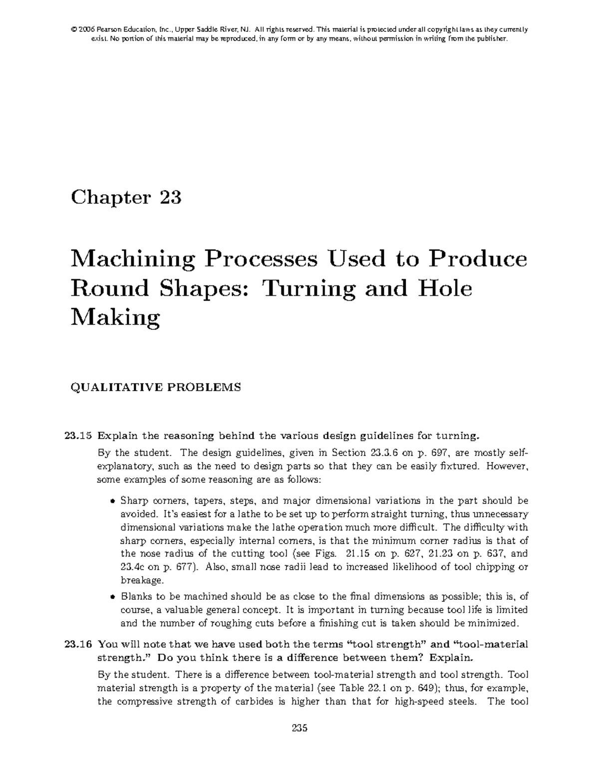 50589-ch23 - Manufacturing notes - Chapter 23 Machining Processes Used ...