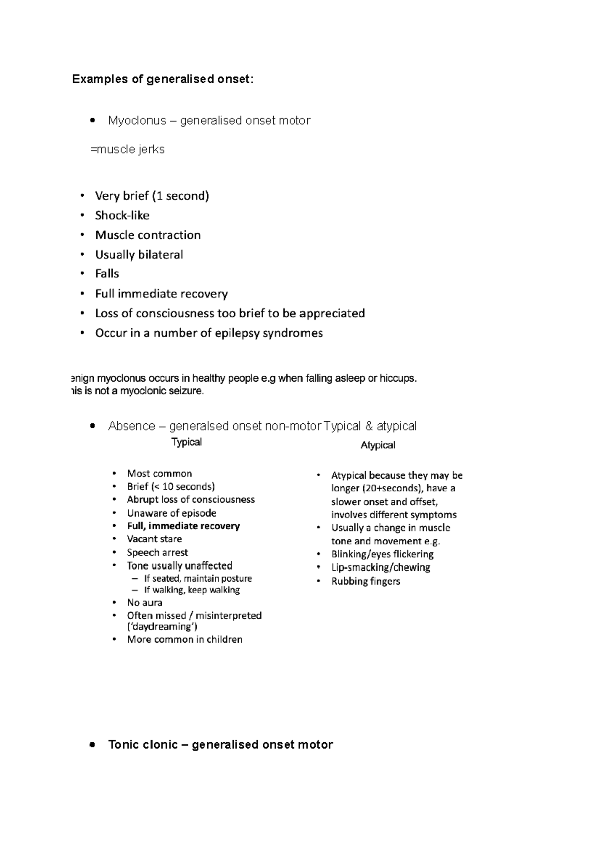 Examples of generalised onset - ANPH 100 - congenital Acquired Tumour ...
