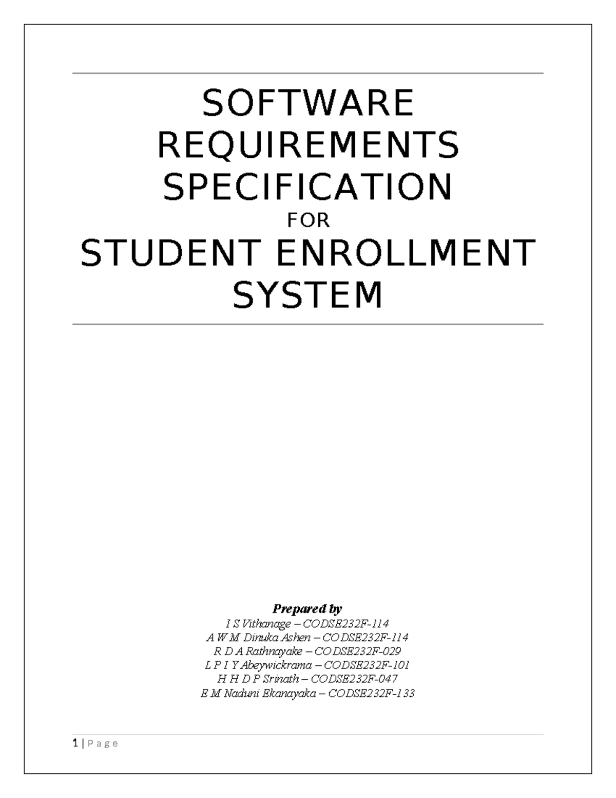 SRS - SE CW - SRS document - SOFTWARE REQUIREMENTS SPECIFICATION FOR ...