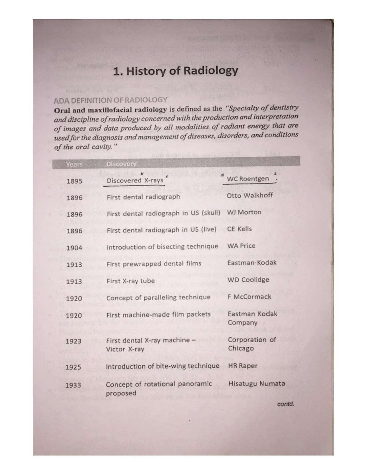 1. History of Radiology - BDS - Studocu