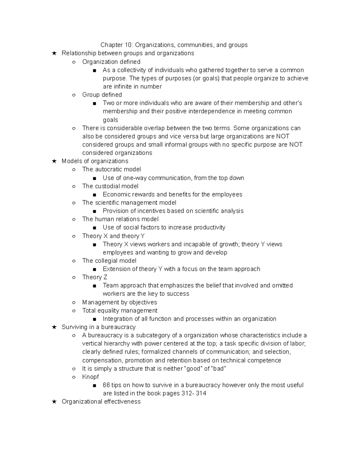 Chapter 10 Organizations, communities, and groups - The types of ...