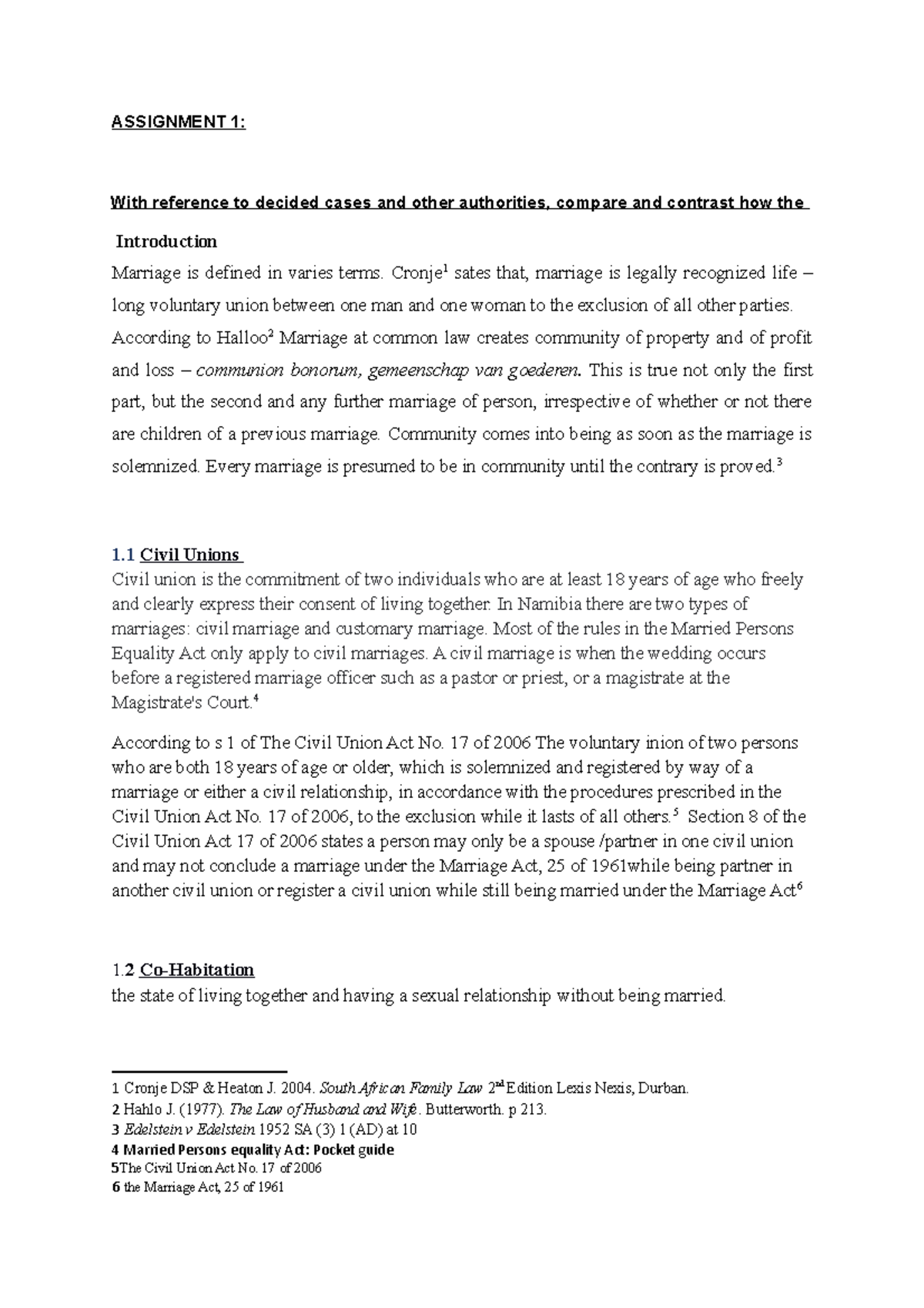 Assignment 1 - case studies for different cases that are covered by the ...