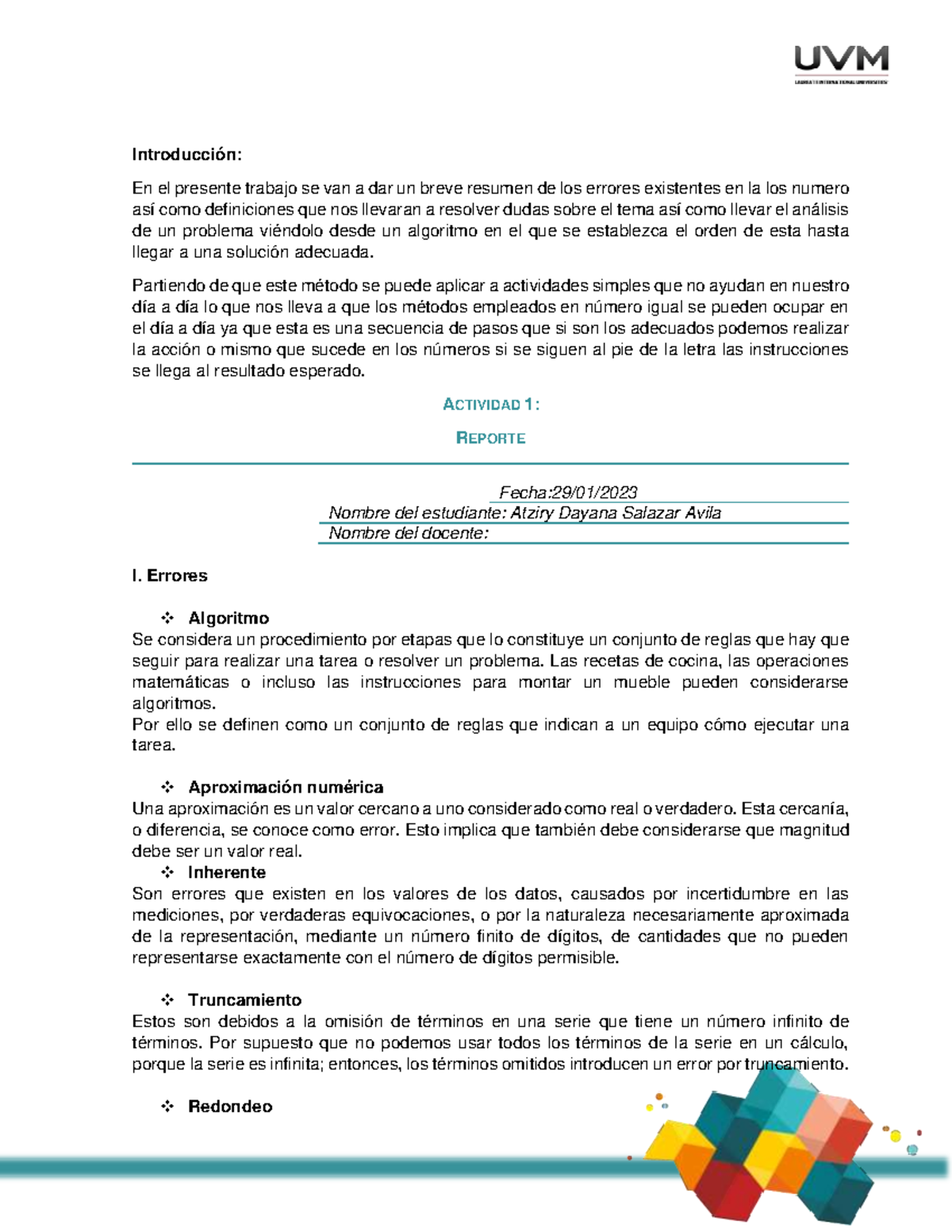 A1 Reporte - hgfrd - Introducción: En el presente trabajo se van a dar ...