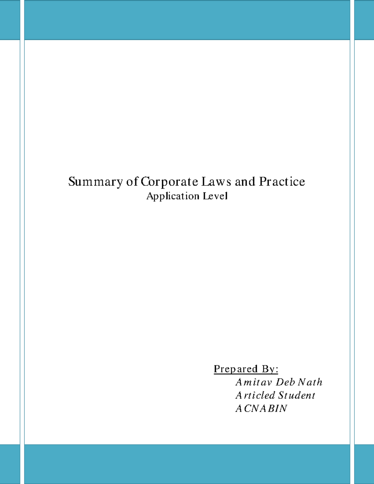 Corporate Laws and Practice Note - Summary of Corporate Laws and ...