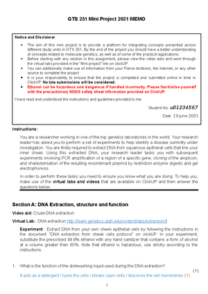 Tutorial 6 Assignment 2022 - GTS 251 - UP - Studocu