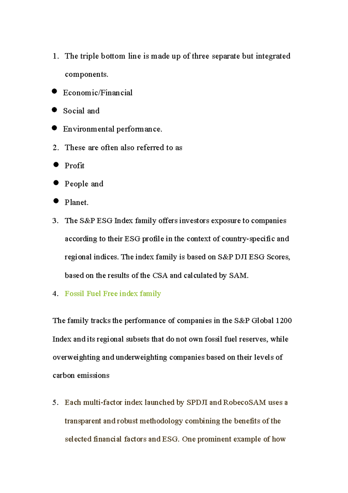 527 model 5 - practice the content - 1. The triple bottom line is made ...