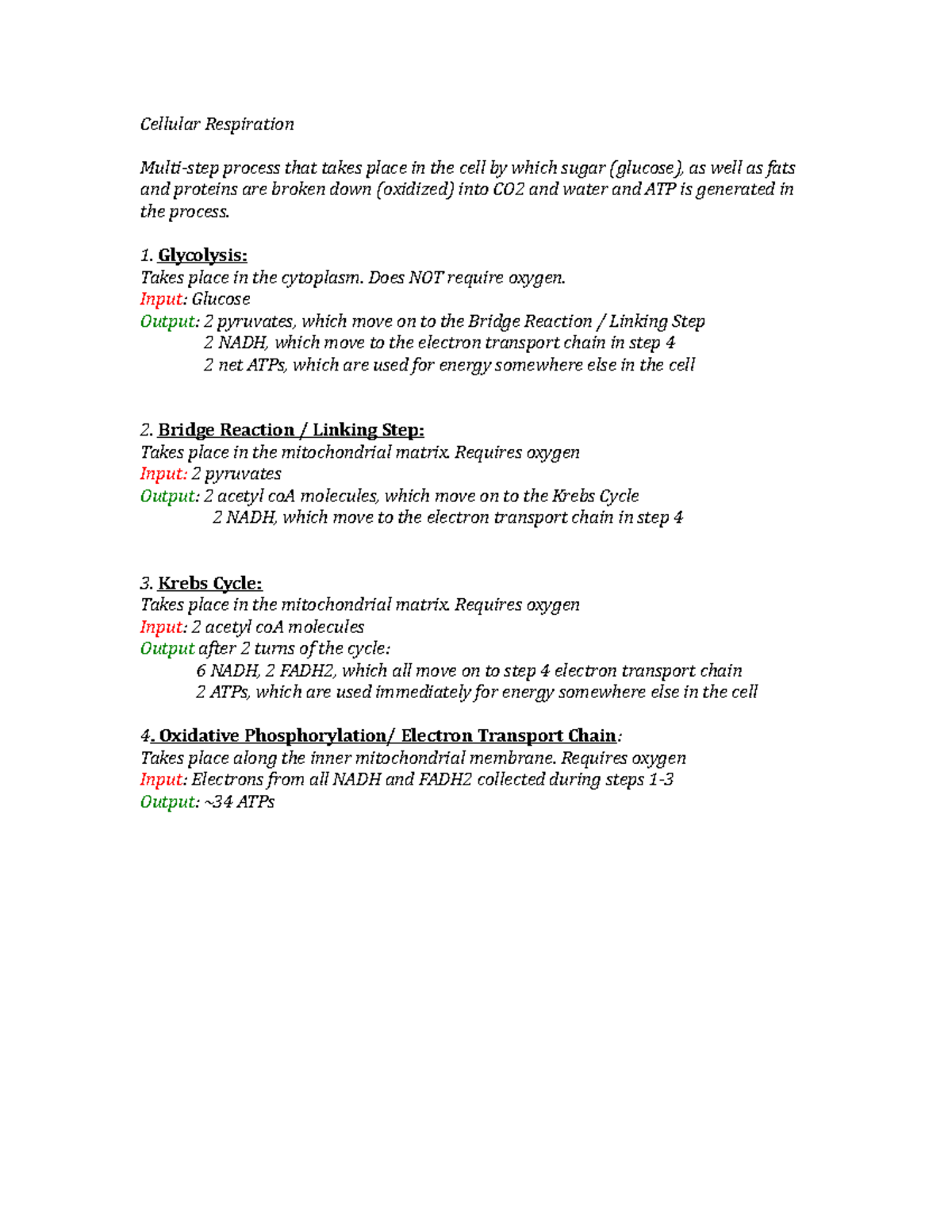 Cellular Respiration Study Guide - Cellular Respiration Multi-step ...