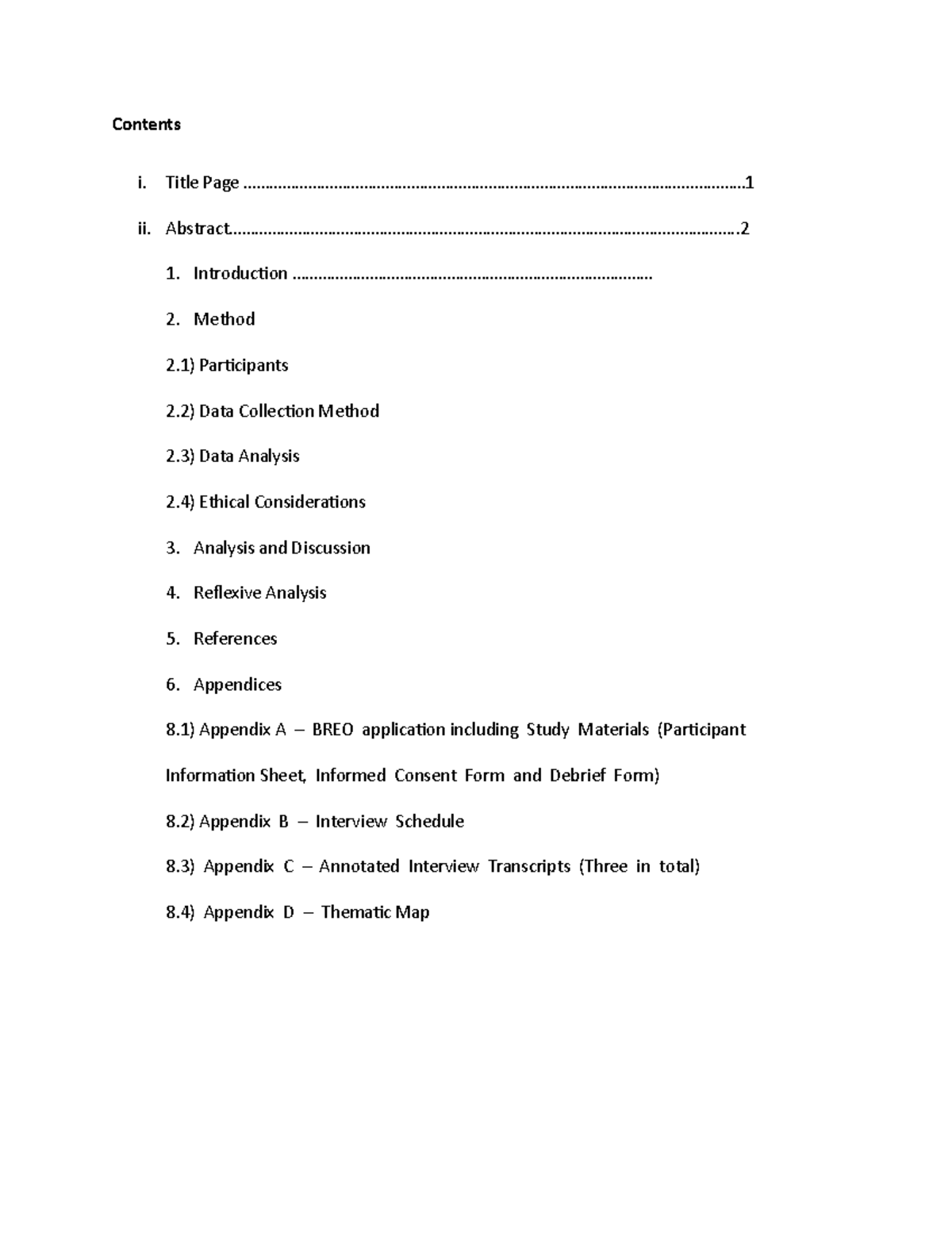 Qualitative research report - Contents i. Title Page - Studocu