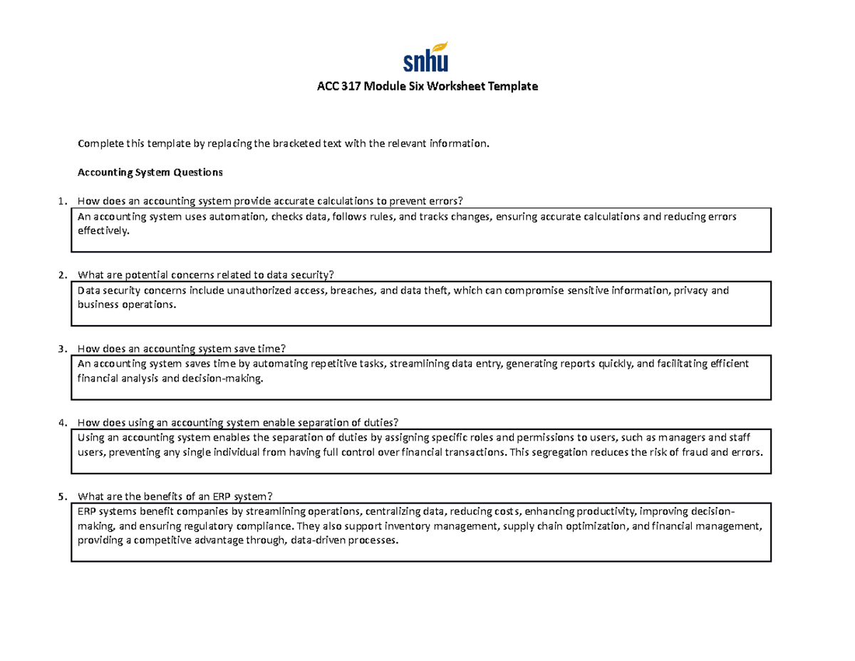 ACC 317 Module Six Worksheet Template-Violet Bass - ACC 317 Module Six ...