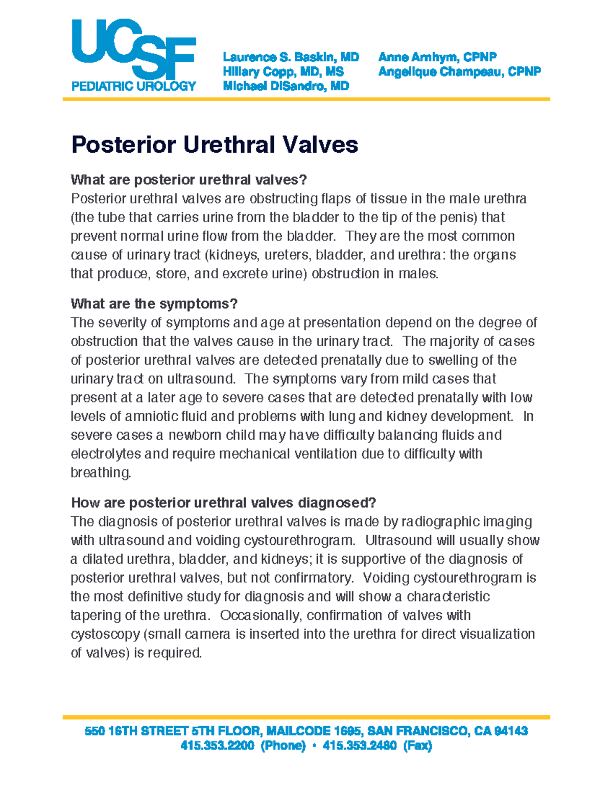 Posterior urethral valves 080615 - Posterior Urethral Valves What are ...